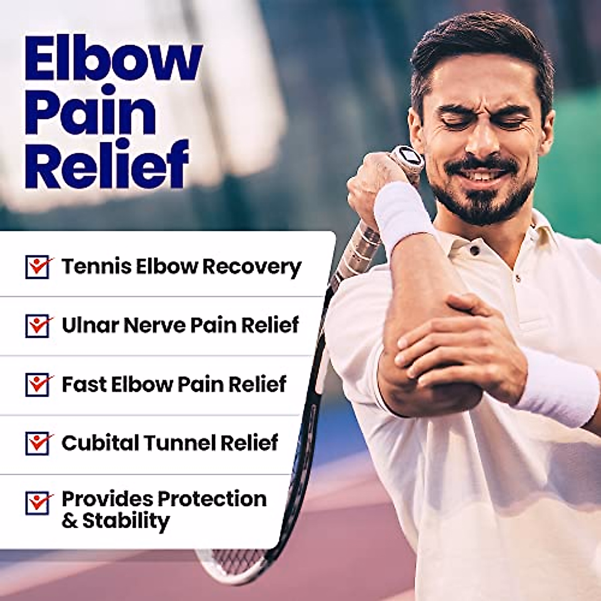 Elbow Splint Tendonitis Elbow Brace – Cubital Tunnel Brace for Sleeping - Tennis Elbow Support with Arm Compression Sleeve Elbow Immobilizer for Ulnar Nerve Brace Elbow Pain Men Women - Fits Most