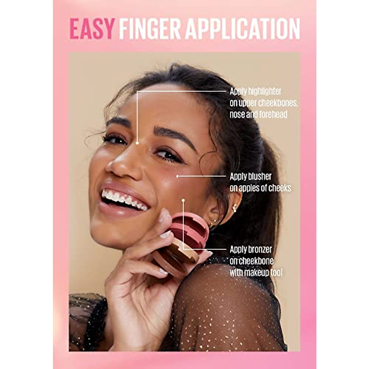 Kaja 3-in-1 Blendable Sculpting Trio - Play Bento | with Mango Seed Butter, Cream Bronzer, Powder Blush, and Highlighter, 01 Butter Up