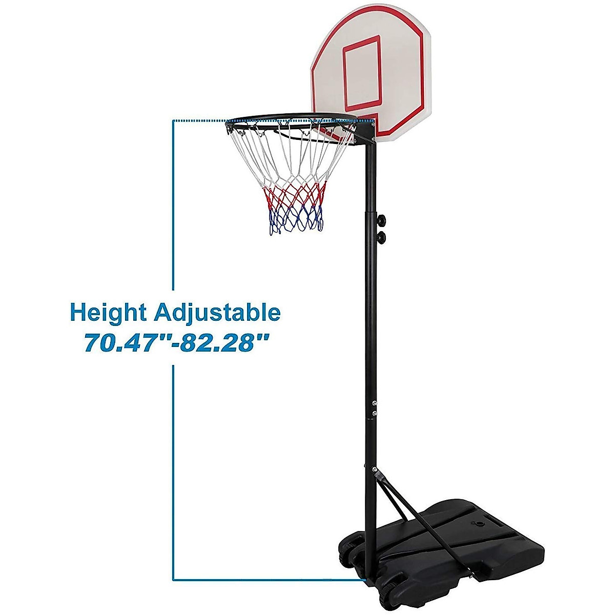 HomGarden Mini Portable Basketball Hoop Stand for Kids Juniors 8 ft Adjustable Height Backboard Starter Basketball System w/Wheels Indoor Outdoor