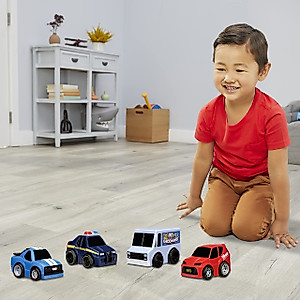 Little Tikes My First Cars Crazy Fast Cars Police Car (Trooper) Pullback Toy Car Vehicle with Epic Speed and Distance, Goes up to 50 ft