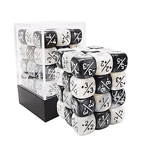 36pcs 12mm Positive and Negative Dice Counters Set, Small Token Dice Loyalty Dice Compatible with MTG, CCG, Card Games