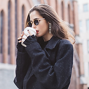 ISALOE Paperclip Link Chain Drop Earrings Chunky Paperclip Link Dangle Earring Studs Statement Jewelry for Women Birthday Party Jewelry (Silver)