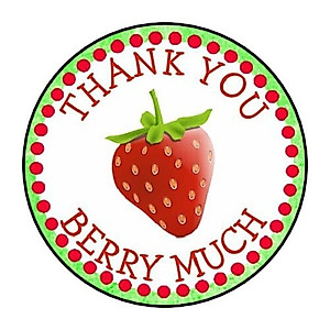 30 pcs Thank You Berry Strawberry Round​​​​​​​​​​ Stickers Envelope Seals Labels Round Tags, Stamps Sticker for Gift Cards, Envelopes, Boxes for Holiday, Birthday, Christmas