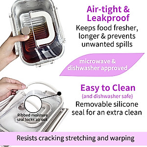 GIUOIDUO 10 PCS Food Storage Containers with Lids Airtight (5 Containers & 5 Lids)，stainless steel food containers leak proof storage box with lid Locking ，Outdoor picnic storage box，Airtight Lunch