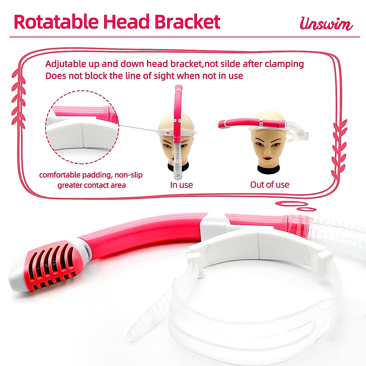 Uniswim Rotate Function Kids Training Snorkel for Lap Swimming Snorkel for Boys Girls 6-15 Years Old for Swimming Diving Snorkeling