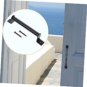Mikikit Sliding Door Handle Barn Door Handles Black Easy Installation Sturdy for Kinds of Heavy Duty Doors