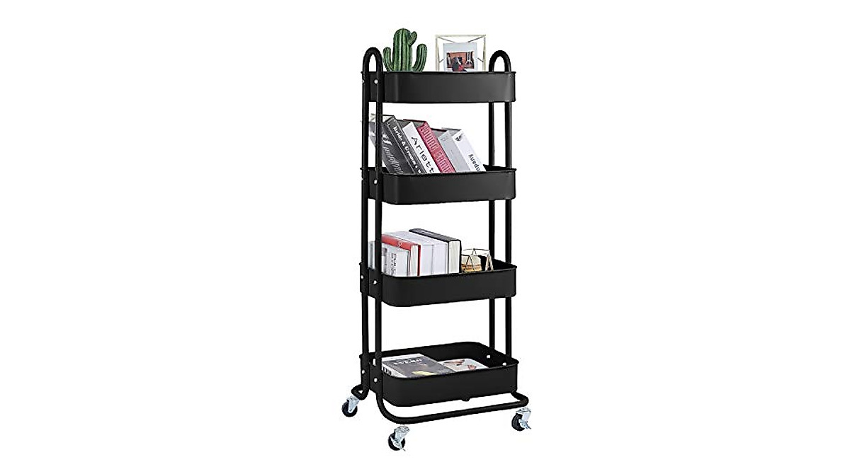 Get Organized: 4-Tier Rolling Storage Cart - Kitchen, Office