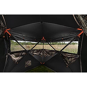 VEIL CAMO VC180 3-Person Hub Blind with Panoramic Windows – Ground Blind for Deer & Turkey Hunting, 180-Degree Panoramic Window, Water Resistant, Durable & Heavy-Duty Design, Silent Closure Door