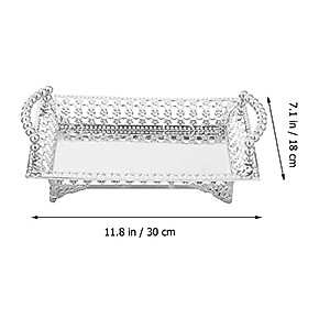 Cake Display Plate Silver Footed Fruit Basket Tray Metal Dessert Display Platter Decorative Snacks Plate Cake Serving Dish Appetizers Platter Tray for Home Party Kitchen
