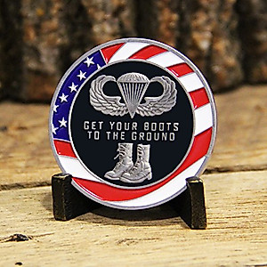 Paratrooper Challenge Coin - Amazing 3D Detail - Military Challenge Coin - Boots On The Ground - Designed by US Military Veterans