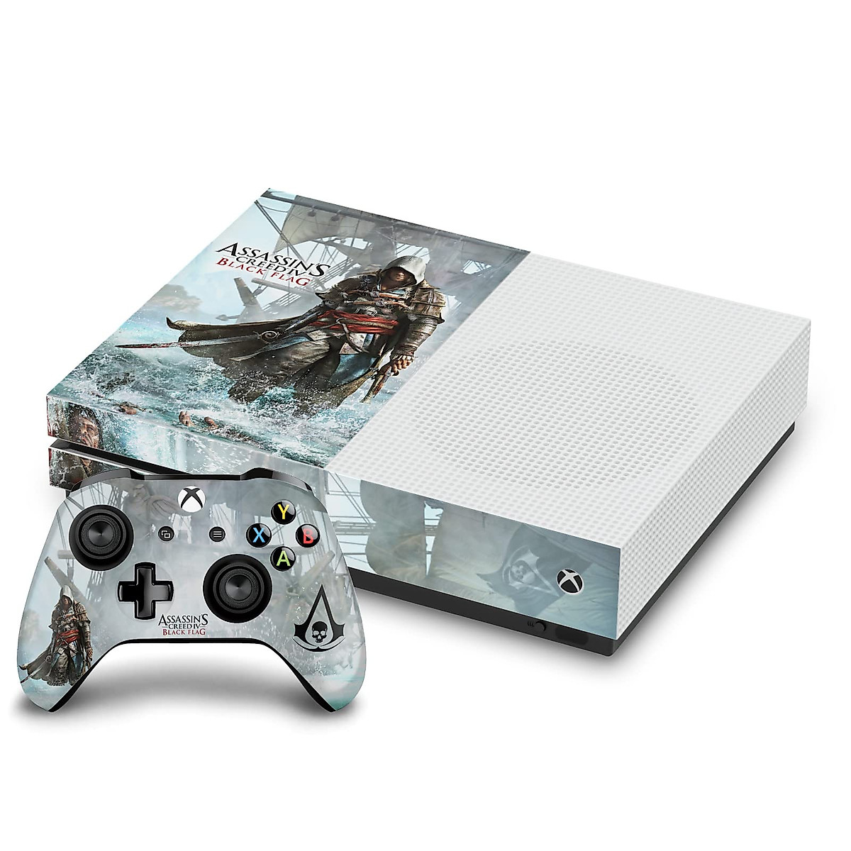 Head Case Designs Officially Licensed Assassin's Creed Edward Kenway Key Art Black Flag Graphics Vinyl Sticker Gaming Skin Decal Cover Compatible With Xbox One S Console and Controller Bundle