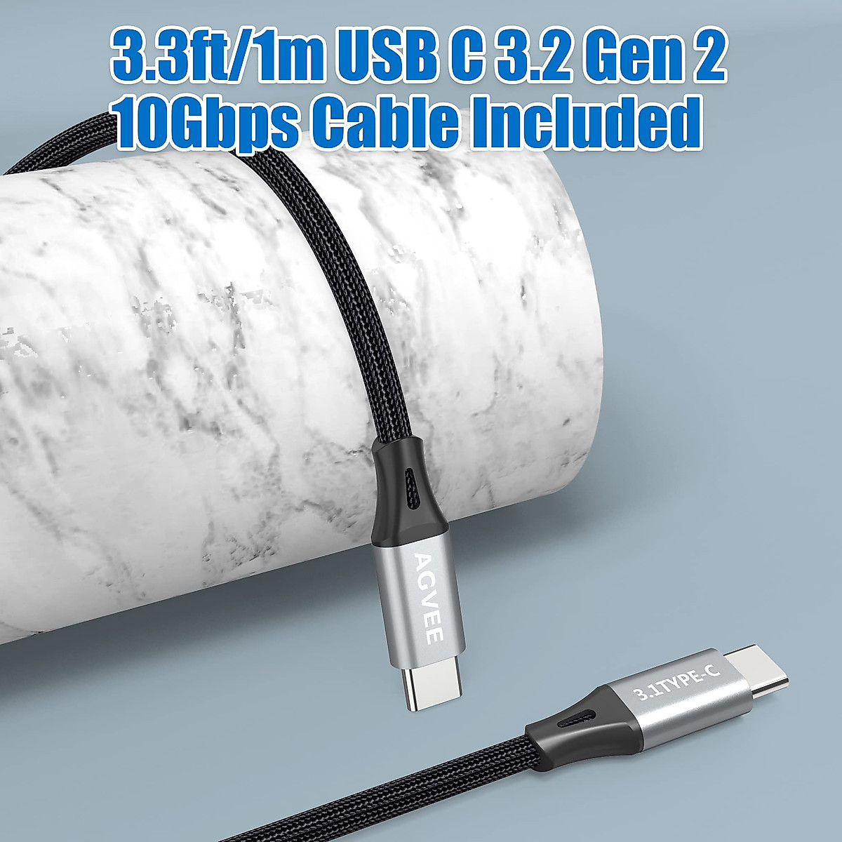 AGVEE Portable Replacement Switch OLED Dock Station Adapter, Multi in 1, 4K HDMI PD 45W Compatible with Nintendo Switch OLED with USB Type-C 3.1 Gen 2 Power Cable, Black