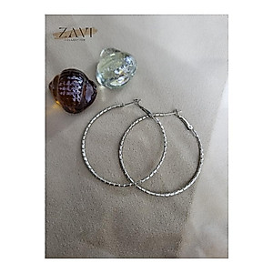 Large Hoop Earrings for Women Girls 925 Silver Lightweight Serenity: Sparkle and Style for Women and Girls"