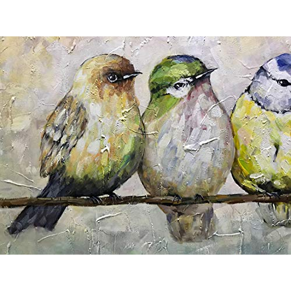 V-inspire Paintings，24x48 Inch Hand Painted Abstract Animal Canvas Art Bird Oil Painting Modern Home Decor for Wall Canvas Living room bedroom dining room Decoration Wood Inside Framed Ready to Hang
