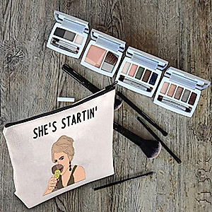 LEVLO Funny Housewives Gifts She's Startin' Makeup Bags Housewives Party Gifts(She's Startin)