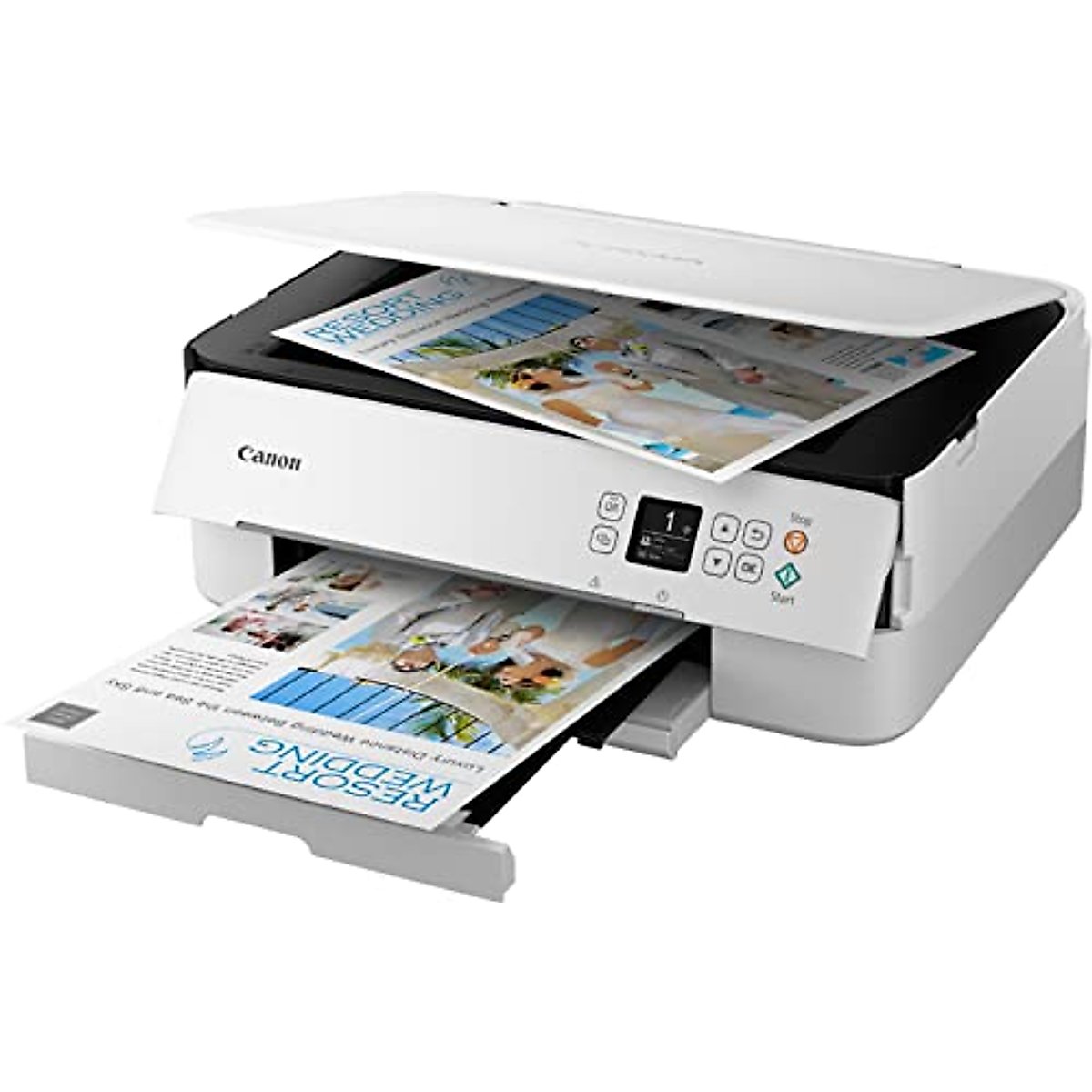 Canon Wireless Pixma Inkjet All in One Printer with Scanner - High Resolution Fast Speed Printing Compact Size Up to 4800x1200 DPI Color Resolution, Bonus Set of NeeGo Ink and 6 Ft Printer Cable