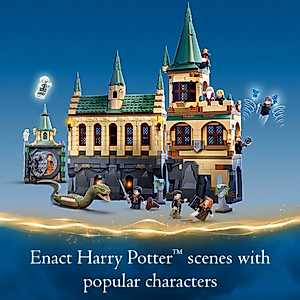 LEGO Harry Potter Hogwarts Chamber of Secrets, 20th Anniversary Castle Model with Collectible Golden Voldemort Minifigure and Glow-in-The-Dark Nearly Headless Nick, Harry Potter Birthday Gift, 76389