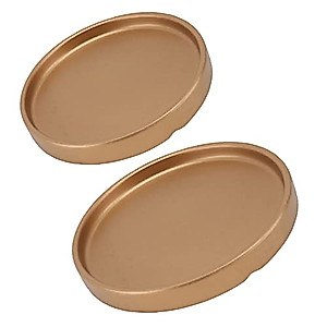 HANABASS Round Pallet Flowerpot Tray 2pcs Gardening Potted Plant Trays Cement Flowerpot Trays Flower Pot Mats Balcony Succulent Pot Trays for Home Kitchen Gold Flower Pot Saucer Bonsai Water Trays