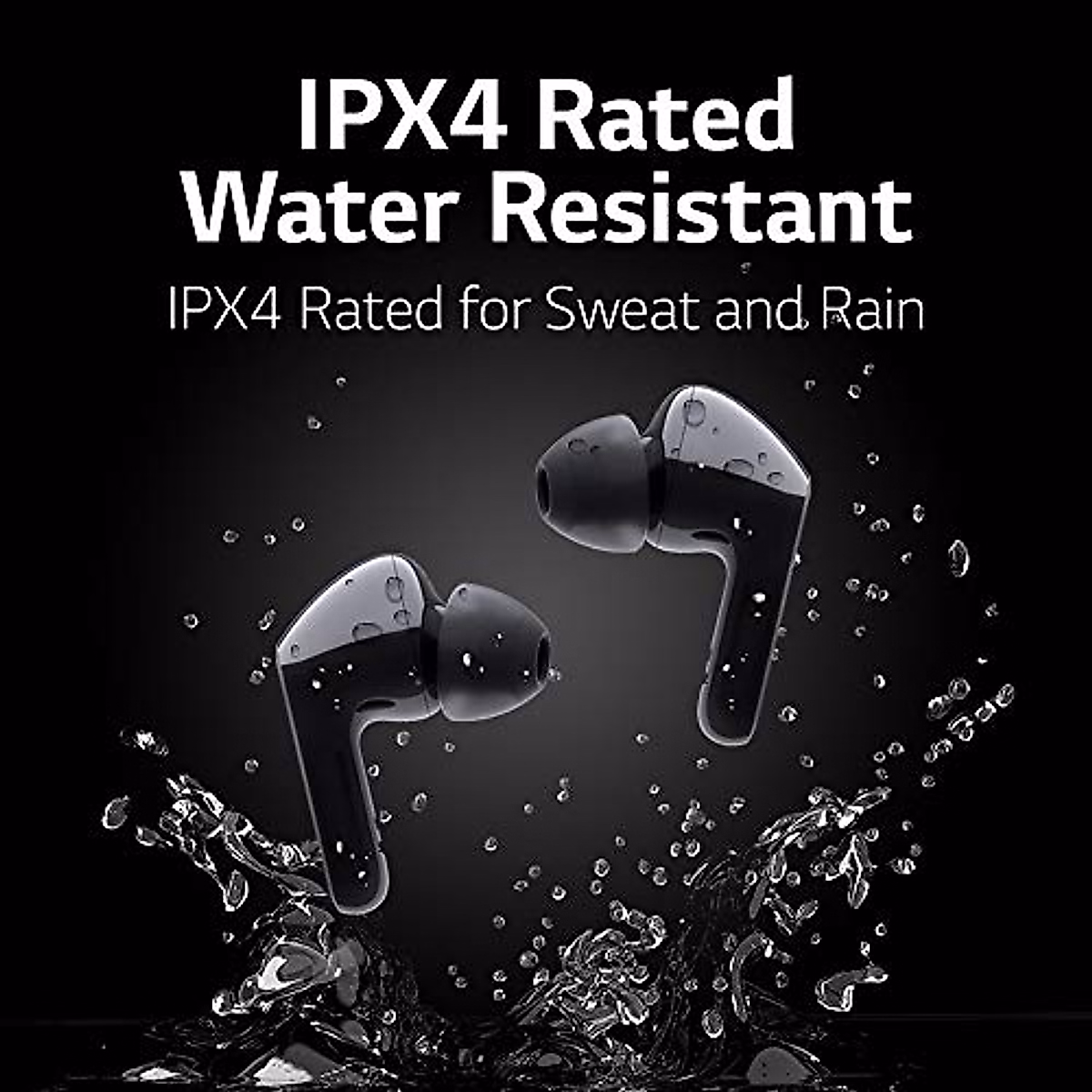 LG TONE Free FN6 - UVnano Kills 99.9% of Bacteria on Speaker Mesh True Wireless Bluetooth Earbuds with Meridian Sound, Dual Microphone, iPhone and Android Compatible, Wireless, Fast Charging, Black