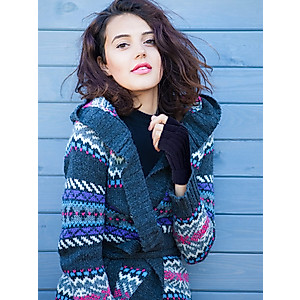 4 Pairs Winter Fingerless Gloves Half Finger Gloves Knit Fingerless Gloves for Women Men Warm Stretchy Mittens for Winter (Black, Dark Blue, Dark Gray, Light Gray)