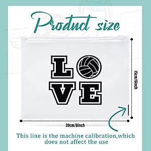 50 Pcs Volleyball Pouch Small Makeup Bag Love Pattern Waterproof Cosmetic Bags Eva Matte Volleyball Pencil Case Portable Storage Case Travel Toiletry Bag with Zippers for Women Girls (8 x 6 inch)