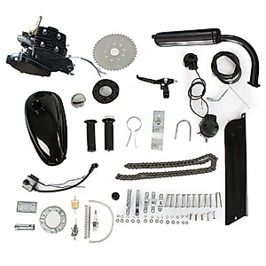 PEXMOR 50cc Bicycle Engine Bike Motor Kit, 2 Stroke Gas Motorized Bike Conversion Kit , Gasoline Petrol Bicycle Motor Refit Full Set for 26-28" Bikes with V-Frame,Super Fuel-efficient