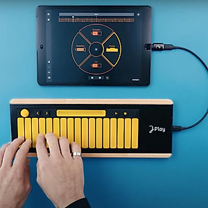 Keys Pad Accessory for J-Play MIDI controller - 17 Keys and Effect Zone, Dedicated Musical App Included, Plug & Play Music instrument Water Edition