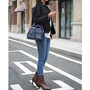 MKF Collection Crossbody Bucket Bag for Women, Drawstring Hobo Shoulder Bags Fashion Handbag Purse with Wristlet Wallet