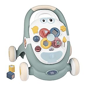 Little Smoby Baby Walker by Smoby Detachable Activity Play Board Baby’s First Doll Pushchair Toy Grows with The Child from Activity Board to Walker with Fun Colours, Actions and Sound, 7600140304