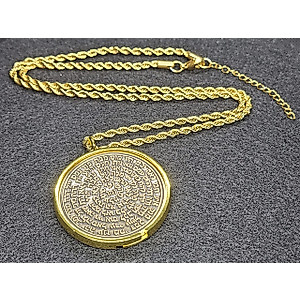 Our Father Prayer + 72 names of God + 1FitAll King Solomon Coin bezel kabbalah seal talisman Necklace
