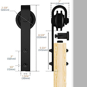DaAzHai 5 Ft Sliding Door Hardware:Easy to Install -Smoothly and Quietly Sliding Barn Door Hardware Kit Single Door Track Low Ceiling Barn Door Hardware Kit, Modular Track with Stable Connection