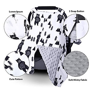 Car Seat Covers for Babies, Breathable Infant Car Seat Cover Baby Car Seat Cover Carseat Canopy with Peekaboo Opening, Newborn Universal Fit Car Seat Cover Baby Essentials for Winter