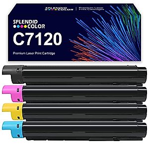 SPLENDIDCOLOR Remanufactured High Yield 4PK C7125 C7120 C7130 Toner Cartridge Replacement for Xerox VersaLink C7120 C7125 C7130 Printer(006R01824 006R01825 006R01826 006R01827).