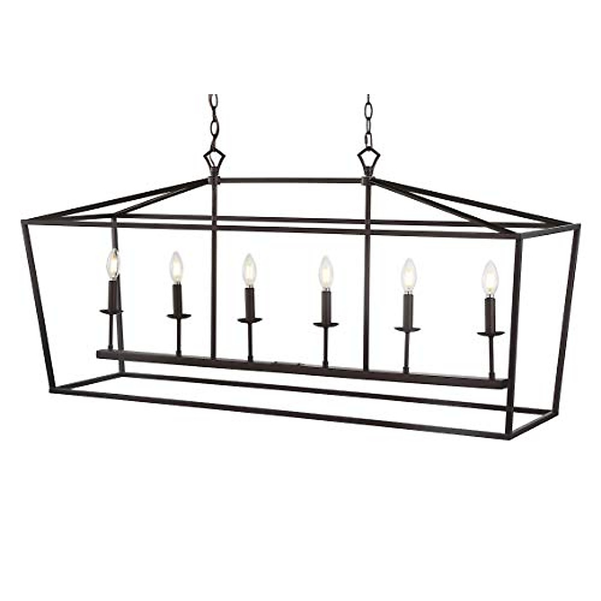 JONATHAN Y JYL7439A Pagoda Lantern Dimmable Adjustable Metal LED Pendant Classic Traditional Farmhouse Dining Room Living Room Kitchen Foyer Bedroom Hallway, 49 in, Oil Rubbed Bronze