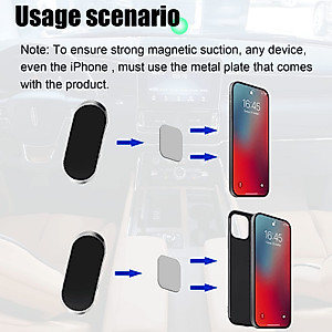 2Pcs Car Magnetic Phone Holder, 360 Degrees Rotation Magnetic Phone Mount, Never Block View, Ultra Magnetic Flex Car Phone Holder, Dashboard Car Mount Compatible All Smart Phones(Silver)
