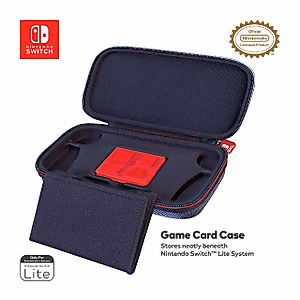Game Traveler Nintendo Switch Lite Case - Switch Lite Carrying Case for Switch Lite, Hard Travel Case, Adjustable Viewing Stand, Bonus Game Case & Deluxe Carry Handle, Licensed Nintendo Game case
