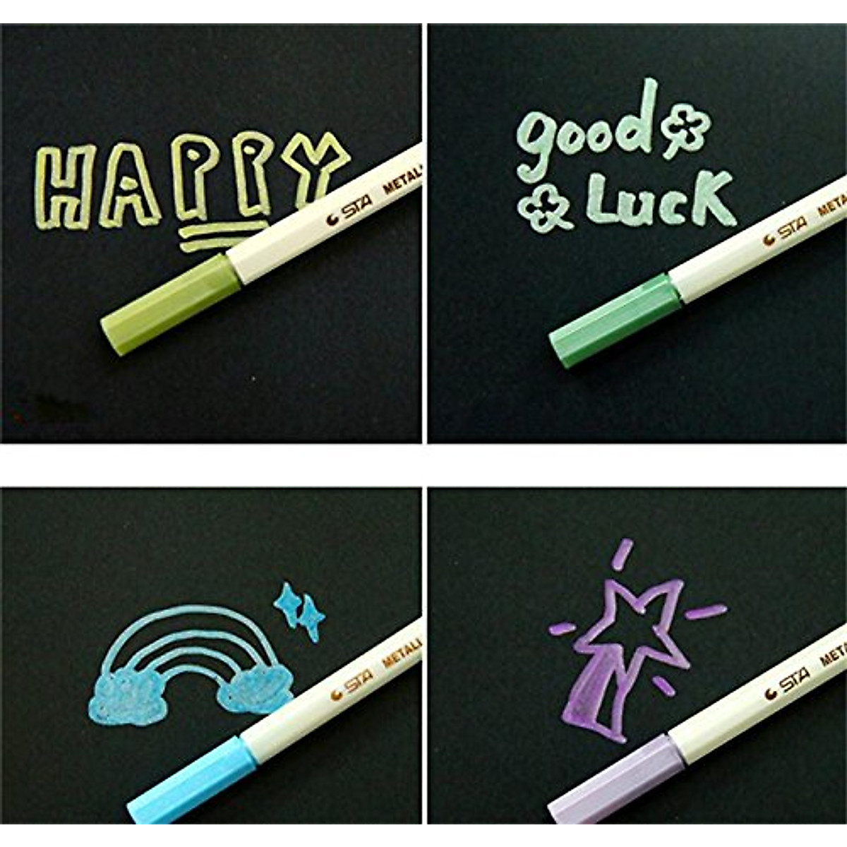 10pcs/lot Album Photo STA Metallic Multi Color Pens Markers DIY Arts & Crafts 10 Color Gel Pens