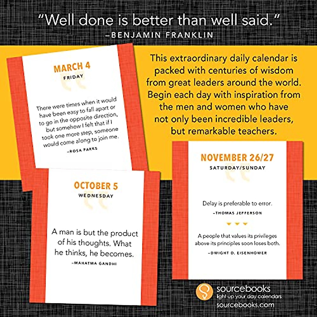 2022 Great Quotes From Great Leaders Boxed Calendar: 365 Inspirational Quotes From Leaders Who Shaped the World (Daily Calendar, Desk Gift for Him, Office Gift for Her)