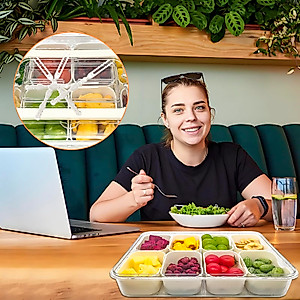 BOYUANSCH 8-Compartment Snackle Box | Portable Divided Food Storage Container & Serving Tray | Travel Snack Container | Great for Parties, Travel & Daily Use