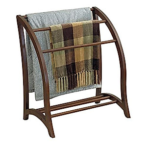 Contemporary Home Living 36" Walnut Brown Solid Organization Blanket Rack