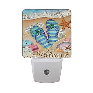 JSTEL Starfish Night Lights Plug into Wall 2 Pack,Led Night Lights with Dusk to Dawn Sensor Decorative,Smart Small Nightlights for Home
