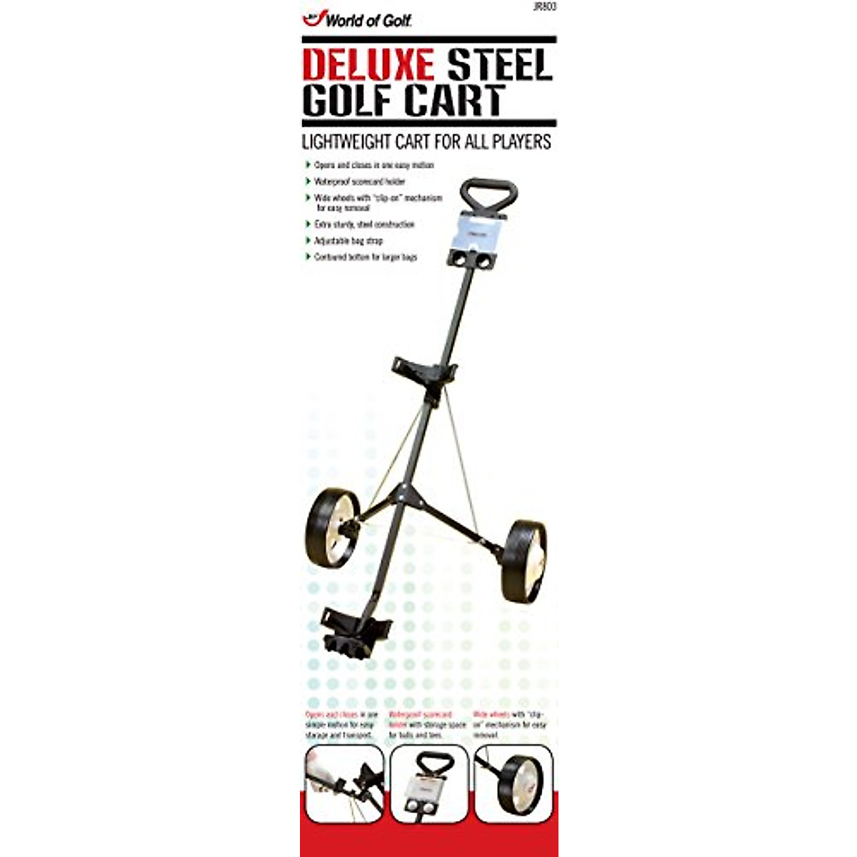 Jef World Of Golf Deluxe Steel Golf Cart, Black