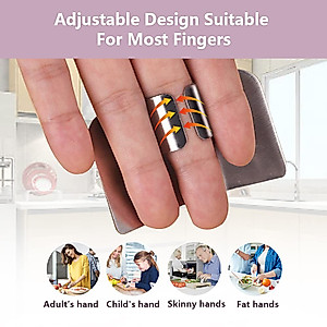 Promifun Finger Guards for Cutting, 4 Pcs Stainless Steel Finger Protector for Cutting Food, Knife Guard, Chopping Protector for Dicing and Slicing in Kitchens