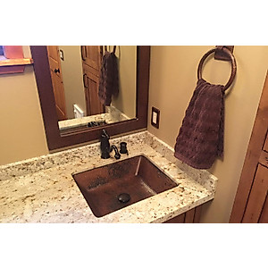 Premier Copper Products LREC19DB 19-Inch Hammered Copper Bathroom Sink, Oil Rubbed Bronze
