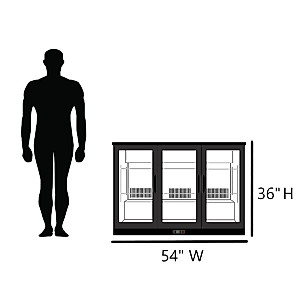 Procool Refrigeration 3 Door Back Bar Beverage Cooler; 54" Wide, Counter Height Refrigerator