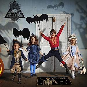 ARTUFAN Halloween Skull Doormat - Funny and Spooky Welcome Mat, Low-Profile Non-Slip Entr Door mat Living Room Kitchen Floor Mat Home Halloween Indoor Outdoor Decoration - 17" x 29"