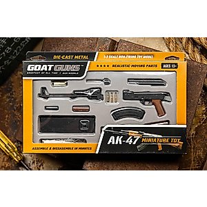 GOAT GUNS Miniature AK-47 Model Black | 1:3 Scale Diecast Metal Build Kit