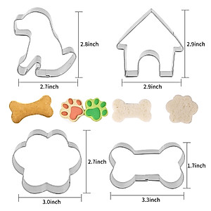 Dog Bone Cookie Cutter ANCKNE Bone Shape Cookie Cutter set Stainless Steel Homemade Dog Biscuit Treats Cutter 4 Pieces