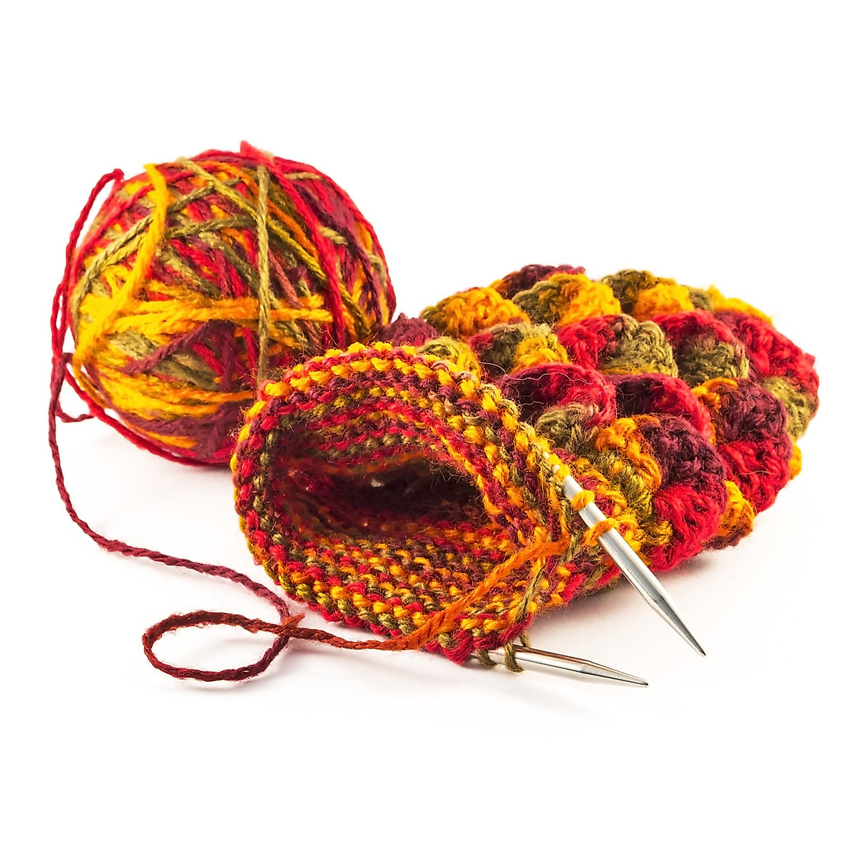 uxcell Cotton Blend Yarn, 5 Pack of 50g/1.76oz Soft Crochet Craft Yarns for Knitting and Crocheting Craft Projects, Blue-Yellow