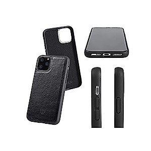 Wilken iPhone 13 Mini Leather Wallet Case with Detachable Magnetic Phone Case | Compatible with MagSafe and All Wireless Charging Accessories | Genuine Leather Magnetic Wallet Case | (Black, 13 Mini)